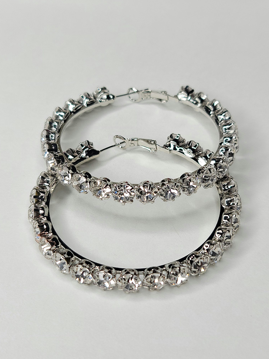 Bling Silver Hoops - Opulence Luxe Boutique