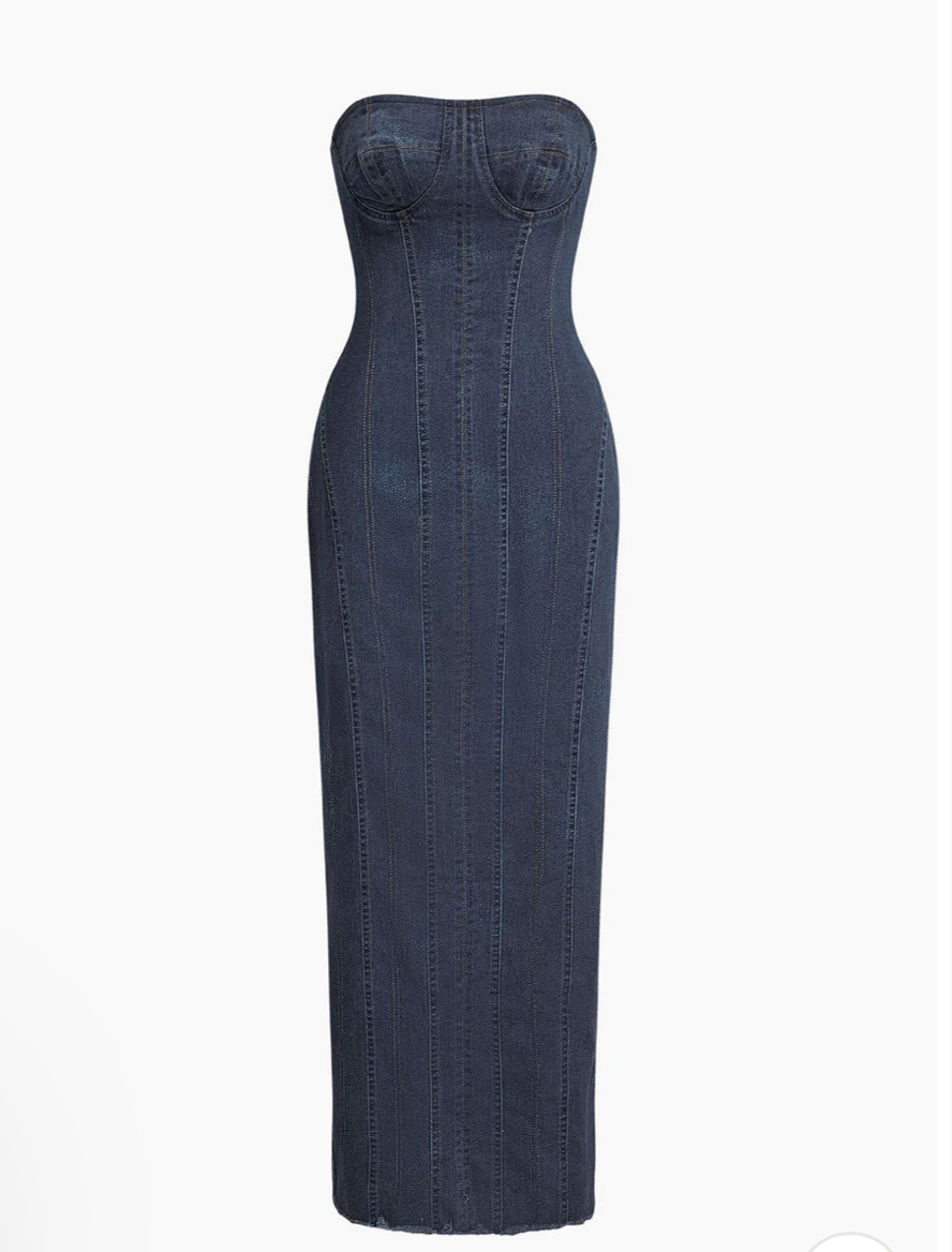 Luxe Denim Dress - Opulence Luxe Boutique