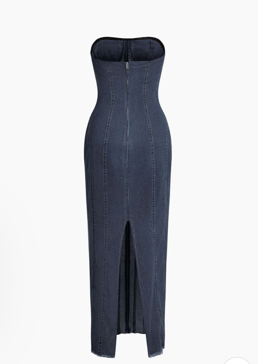 Luxe Denim Dress - Opulence Luxe Boutique